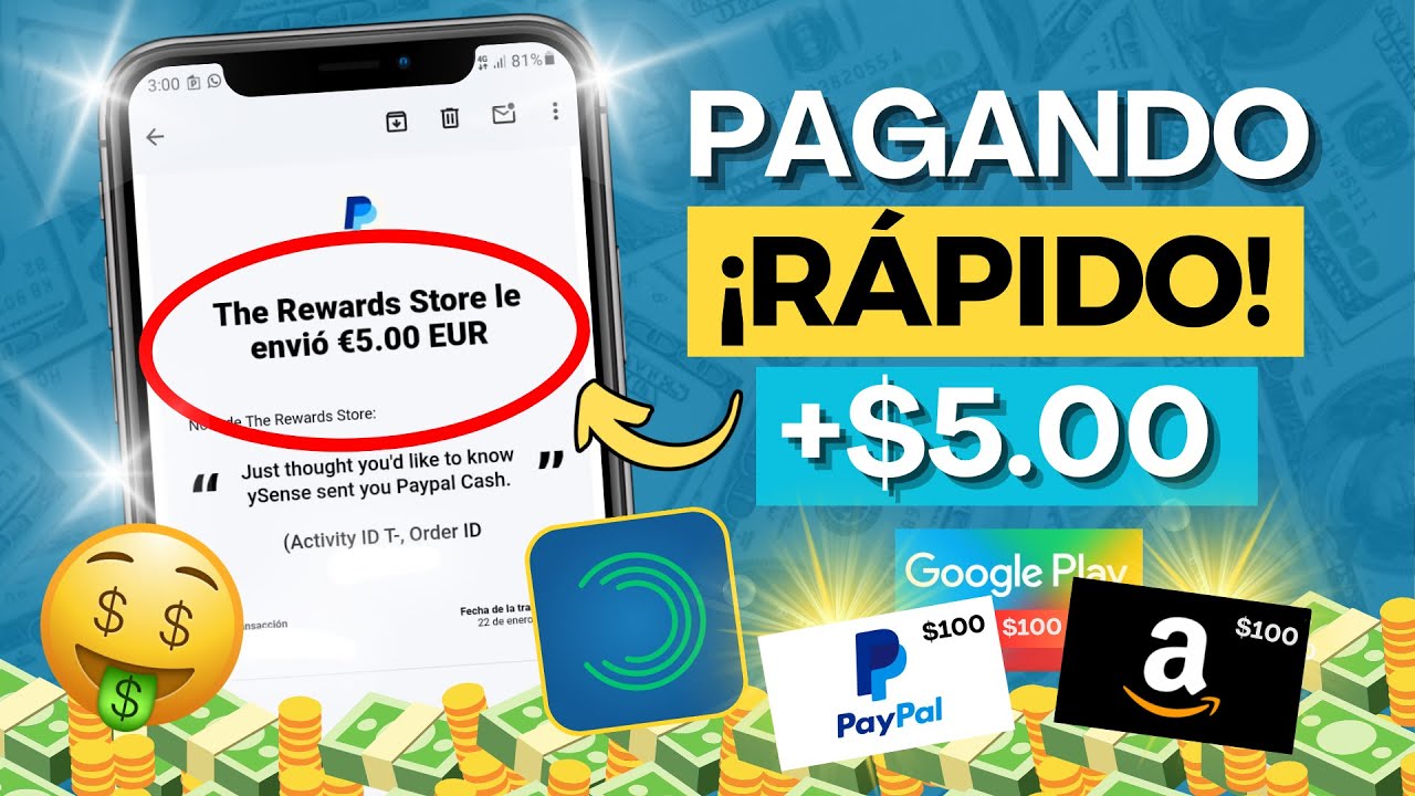 ¡$5 FÁCIL! 🤑APP Para GANAR DINERO A PAYPAL 2025🔥 Ysense PRUEBA de PAGO 💸Gana Dinero a PayPal ...