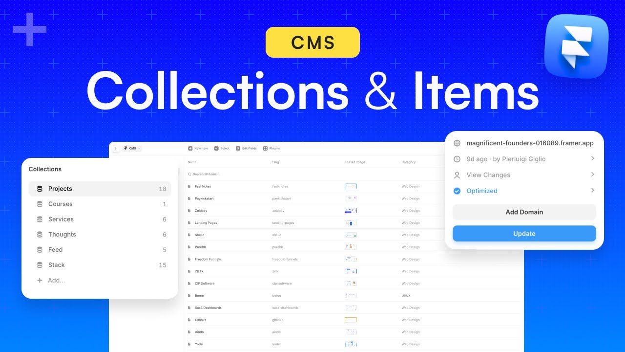 CMS Collections & Items in Framer Sites - YouTube