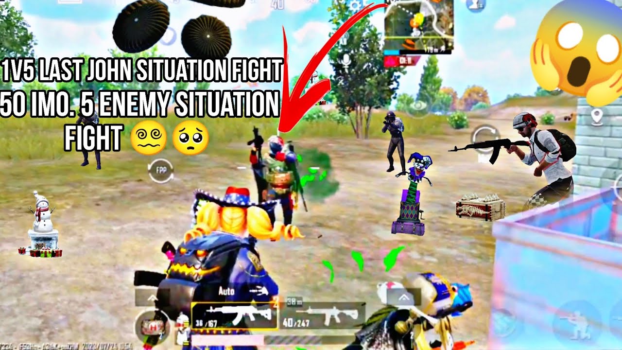 1V5 last John situation fight 50 mm 5 enemy last John fight scene oh 😱 ...