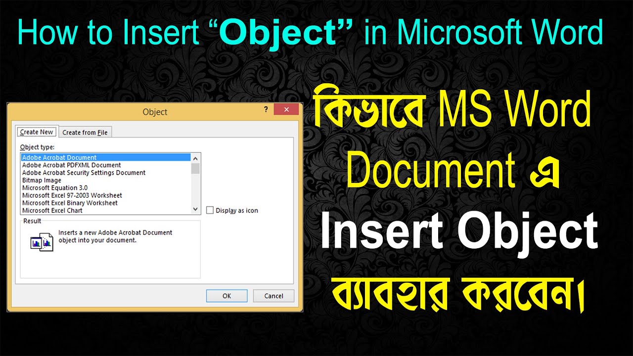 Object MS Word How To Insert Object In MS Word YouTube Object MS Word How To Insert Object In MS Word YouTube