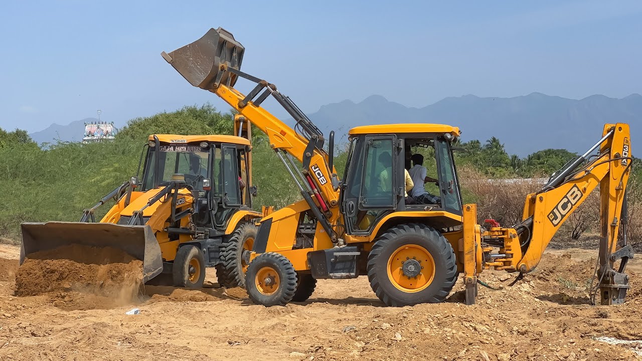 JCB 3DX and 3dx Xtra digging Column Box Together for Temple Compound ...