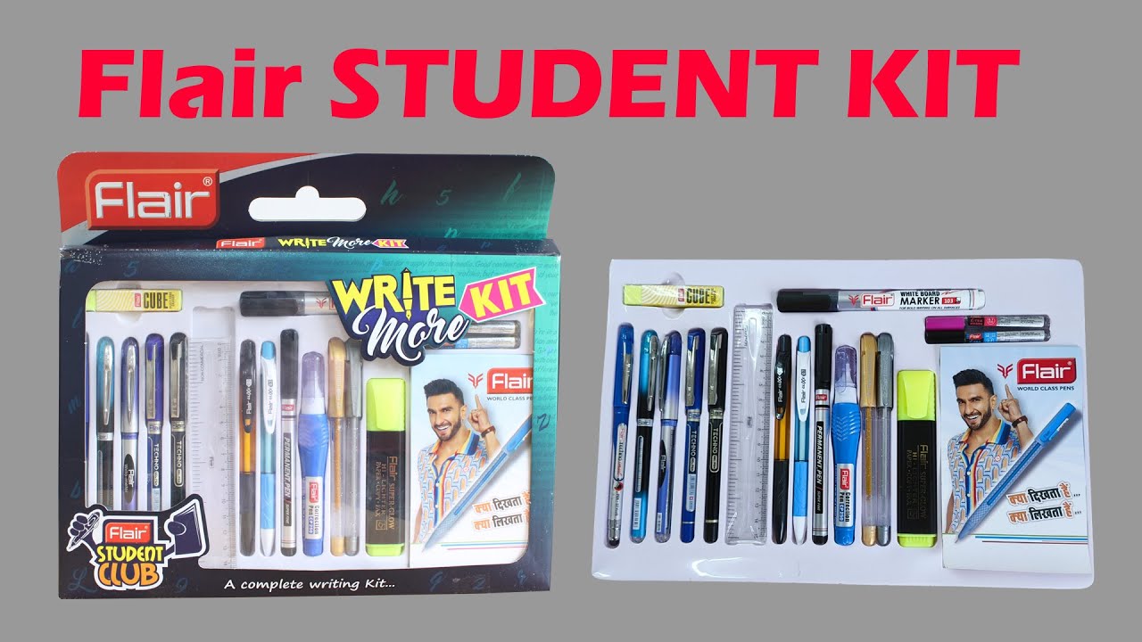 FLAIR write more student club kit set of stationery Unboxing Jugnoo toy ...