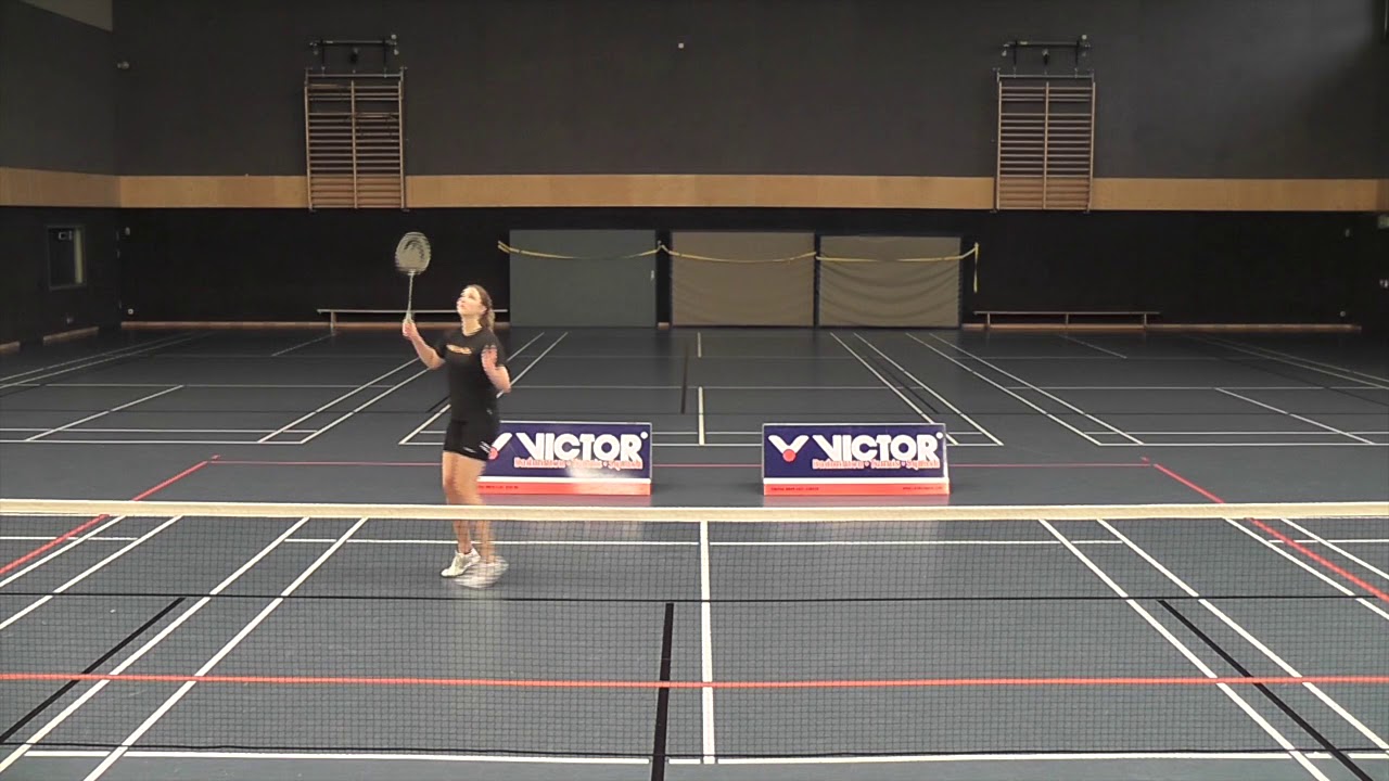 Badminton Schlagtechnik: Schnittdrop 1 Vorhandecke (Badminton Technique ...