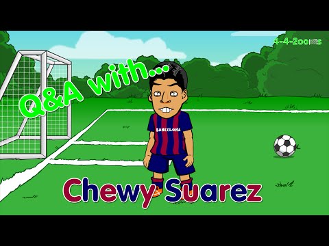 😬LUIS SUAREZ BARCA  DEBUT Q&A interview😬  (El Clasico, Barcelona bite, cartoon crying, highlights)