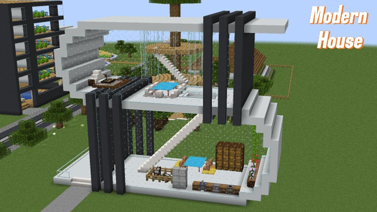 Minecraft Modern S Shape House Build - YouTube
