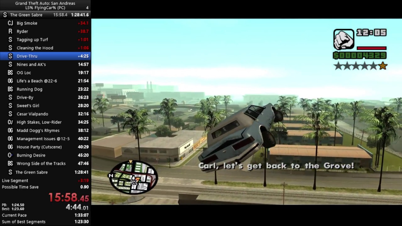 GTA: San Andreas Speedrun LS% FlyingCar% - YouTube