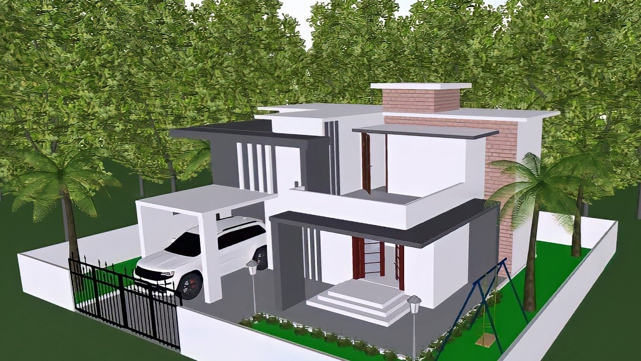 Modern house Exterior Design in Planner 5D - YouTube