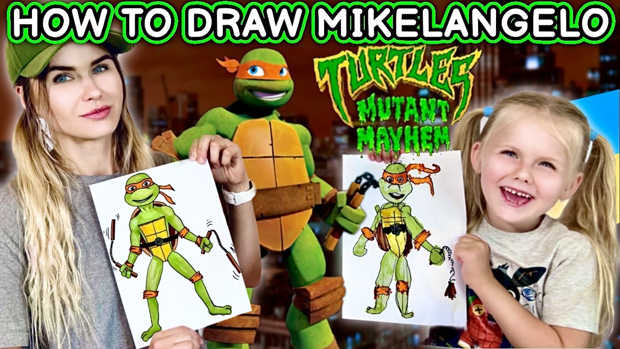 How to draw Michelangelo TNMT! Mikey teenage mutant ninja turtles ...