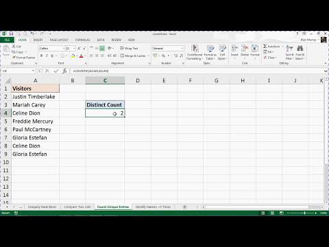 5 Reasons to use COUNTIF - #4 Create a Distinct Count Formula - YouTube