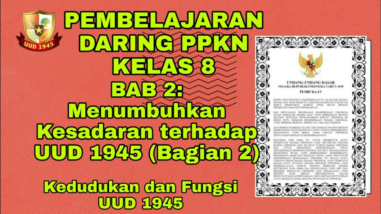 Sifat Fungsi Dan Kedudukan Uud 1945 Ppt Powerpoint