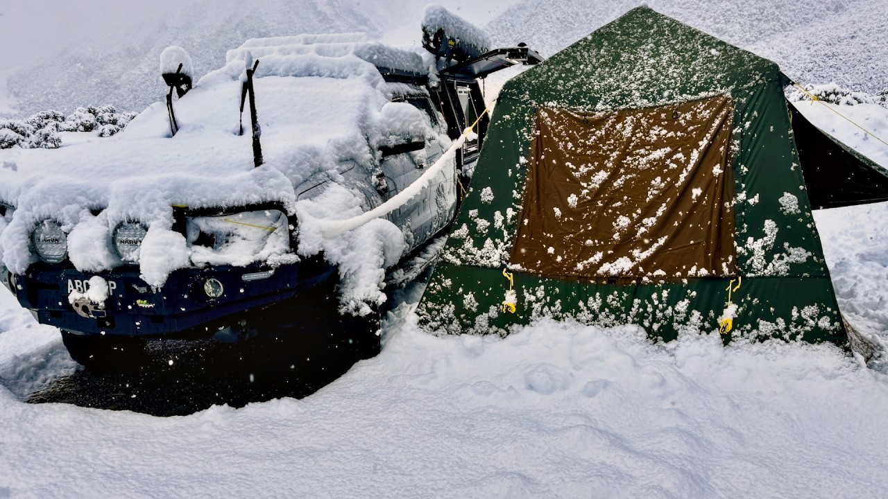 Stranded! Winter Camping In Snow Storm With Car Tent - YouTube
