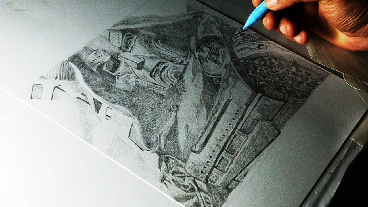 Drawing dr doom #marvel ,graphite pencil [Ebin johnson] - YouTube