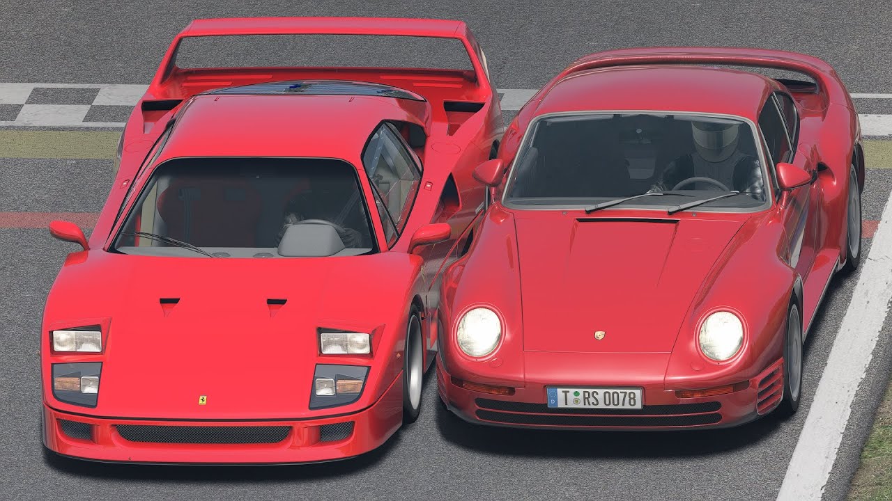 Ferrari F40 vs Porsche 959 at Monza - YouTube