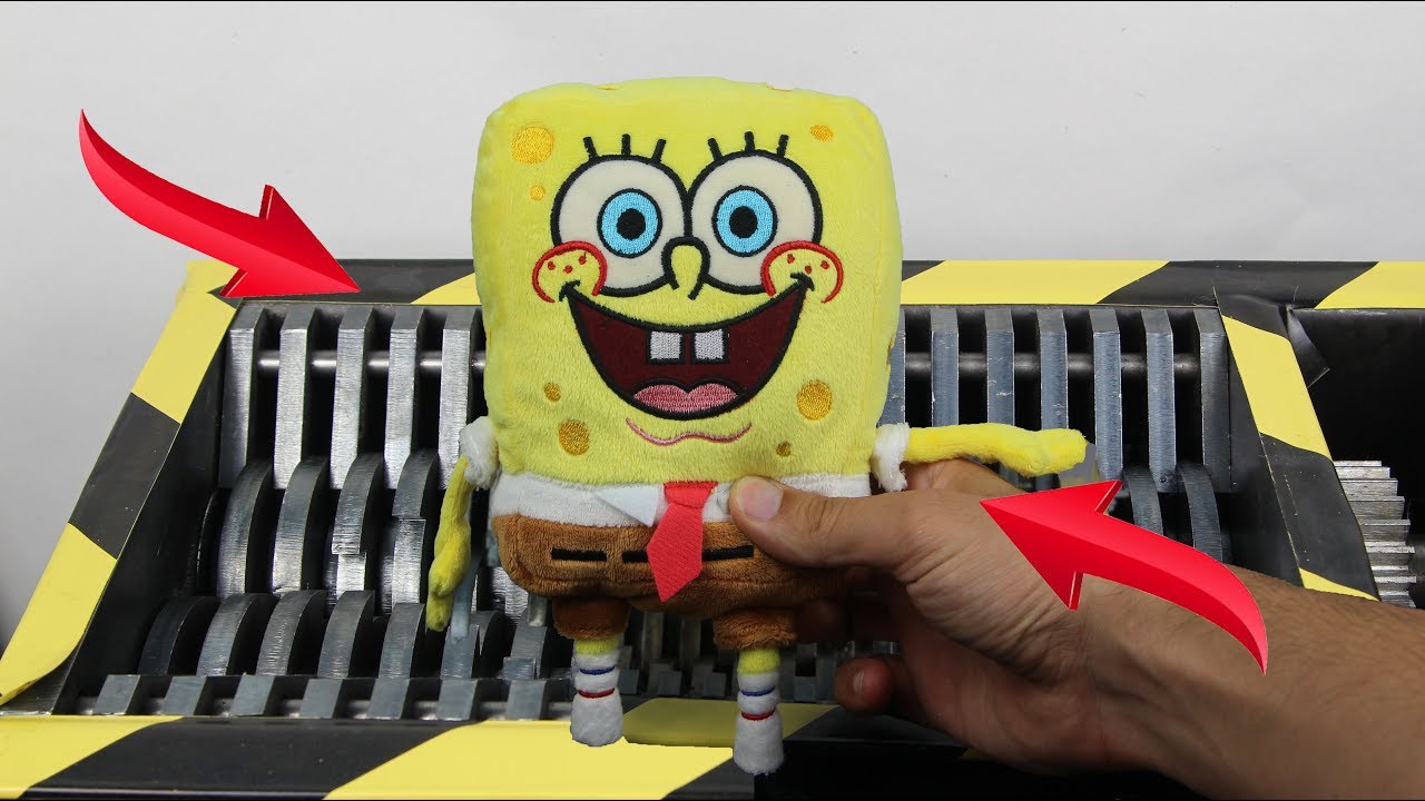 Experiment Shredding SpongeBob Squarepants And Toys | The Crusher - YouTube