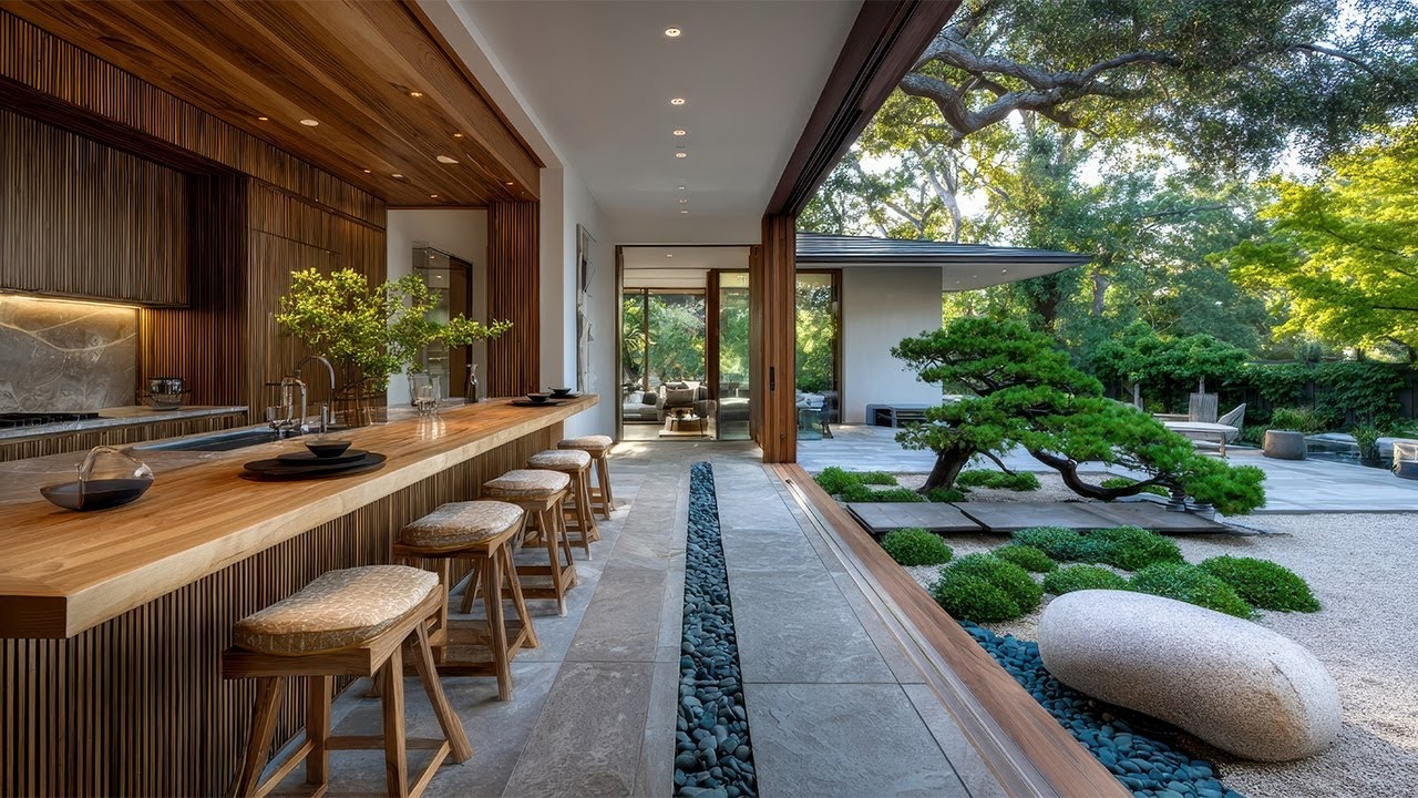 Seamless Indoor Outdoor Kitchen and Dining with Courtyard Garden ...