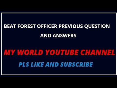 Beat Forest Officer Previous Questions and Answers Full Part - YouTube