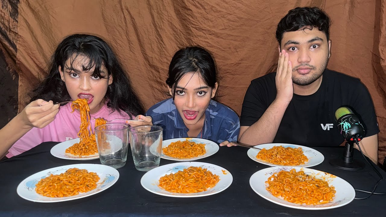 ASMR MUKBANG EATING 3x SPICY KOREAN NOODLES | EATS 3x SPICY WITH EXTRA ...