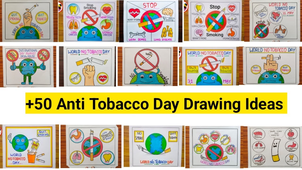 Anti Tobacco Day Poster Drawing / World No Tobacco Day Drawing / No ...