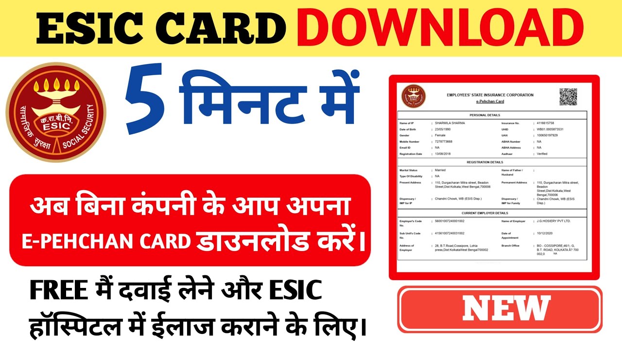 Esic card kaise download kare |How to Download ESIC e Pehchan Card ...
