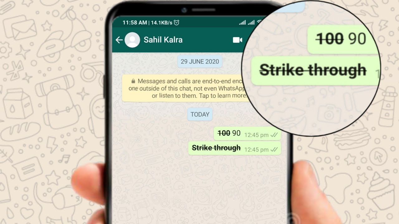 How to use Strike through on WhatsApp? (Hindi) 2020 - YouTube