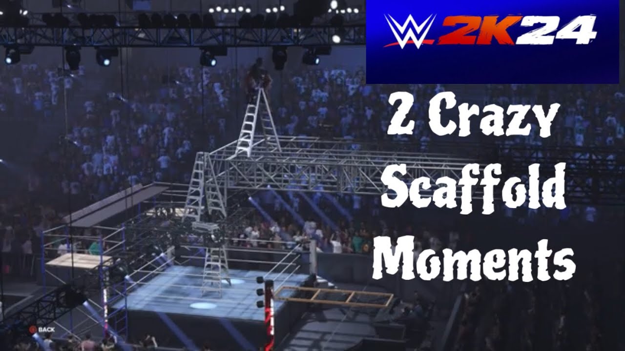 WWE 2K24 Ladder Neckbreaker on a scaffold & Styles clash off a scaffold ...