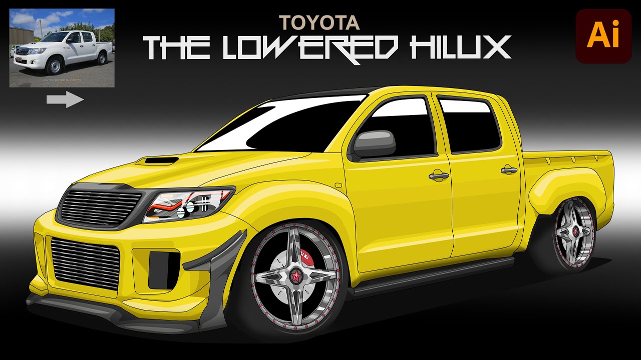 Toyota Hilux Illustration | Speed art | Adobe Illustrator Tutorial ...
