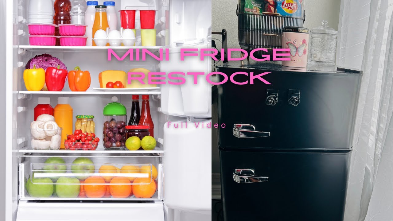 Mini fridge restock#foryou #amazonfinds #fridgerestock #snacks #office ...