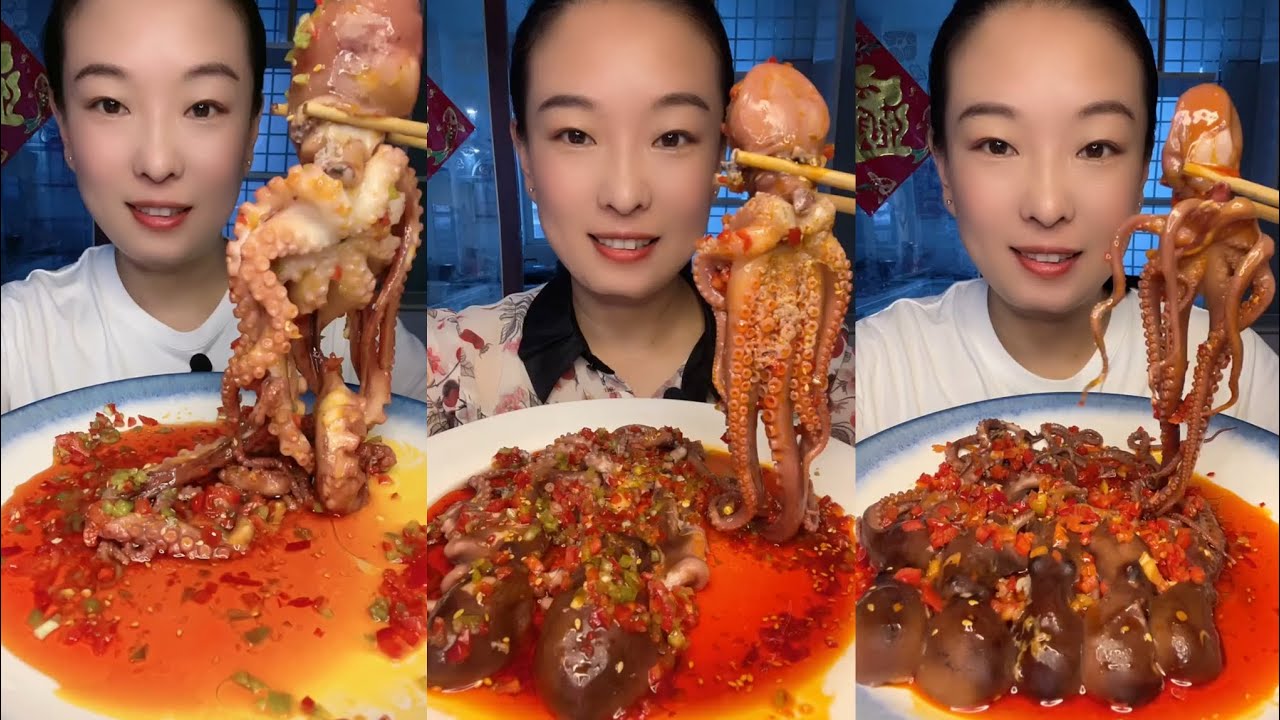 ASMR Spicy Octopus Eating Show (no talking) Chinese Mukbang - Kwai 美食吃播 ...