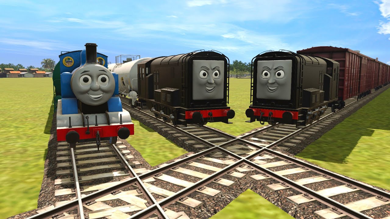 Three Thomas Trains Cross Each Other on the Same Track | Forked ...