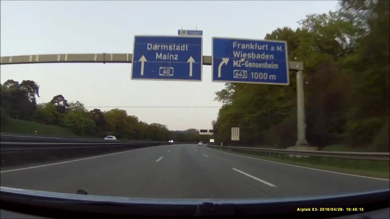 Autobahn A60/A67 (MZ/GG/DA): Ingelheim(RP) ---:--- Pfungstadt(HE) - YouTube