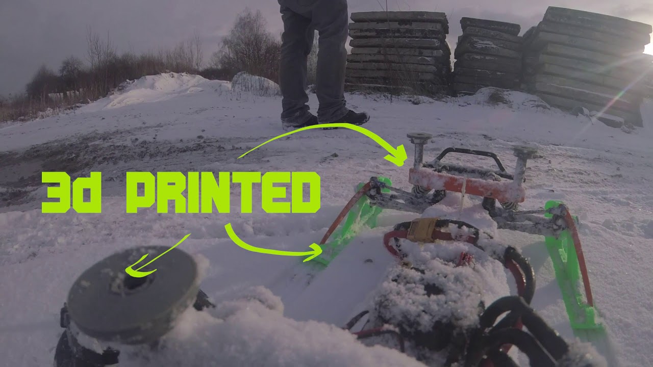 - 2wd on snow - 3d printed skis - - YouTube