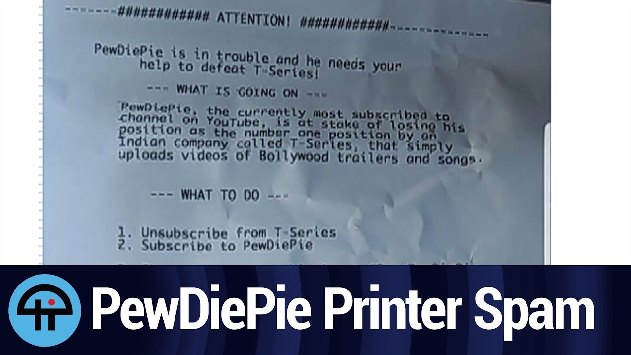 PewDiePie Printer Spam - YouTube