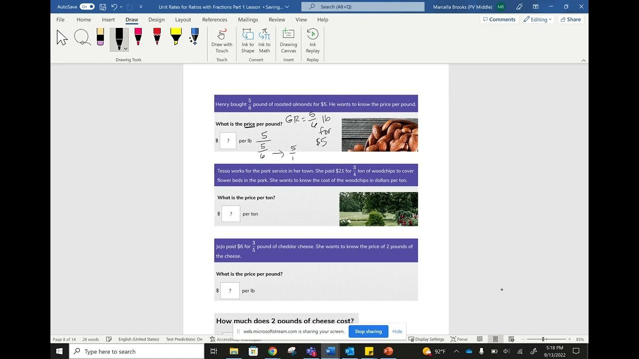 Part 4 Compute Unit Rates Associated with Ratios of Fractions - YouTube