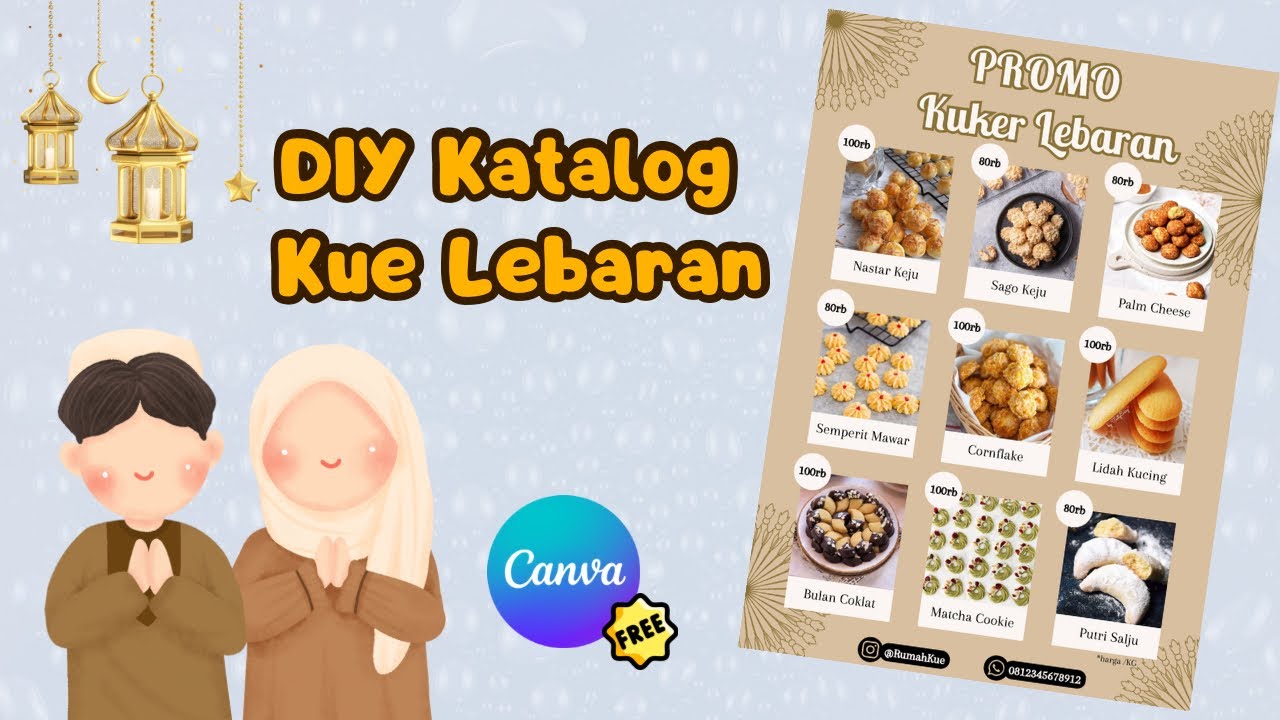 Membuat Katalog Kue Lebaran dengan Canva Gratis | FREE TEMPLATE - YouTube