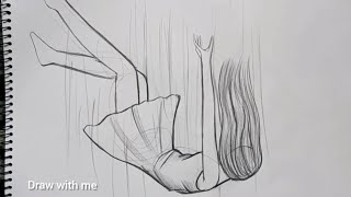 Drawn Girl Falling Front Perspective Where Women's Leadership
