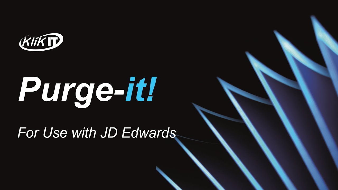 Purge-it! for use with JD Edwards - YouTube