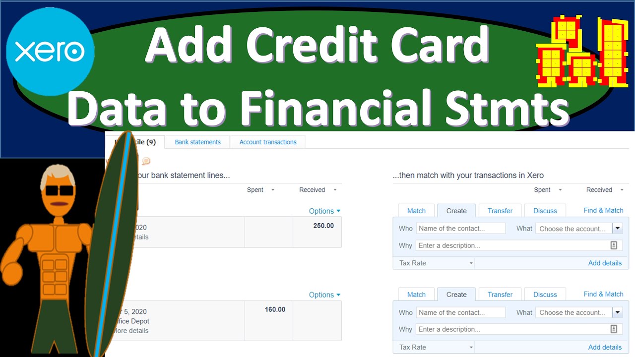 Add Credit Card Data to Financial Stmts 465 Xero Accounting Software ...