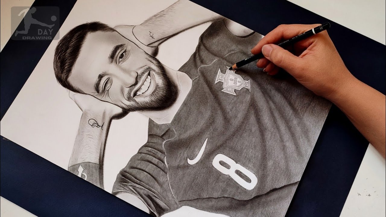 Drawing Bruno Fernandes in Portugal || Design Bruno Fernandes goal in ...