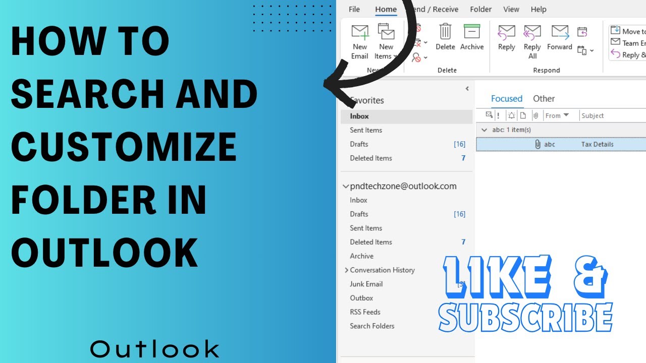How To Search And Customize Folder In Outlook - YouTube
