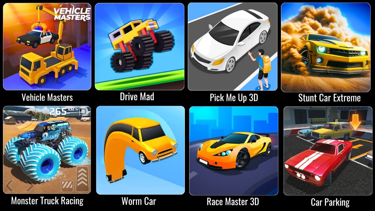 Vehicle Masters, Drive Mad, Pick Me Up, Car Extreme, Monster Truck ...