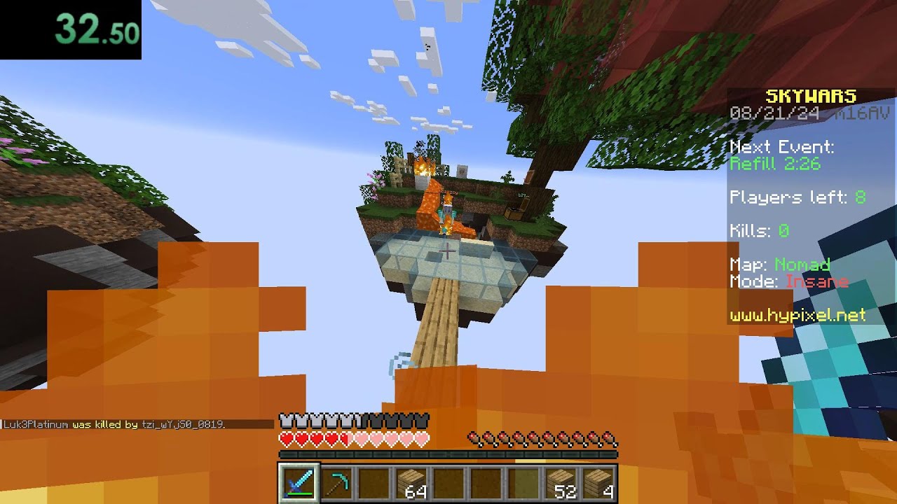 Get a Hypixel Kill then Die in Vanilla Minecraft Void World Record Run - YouTube