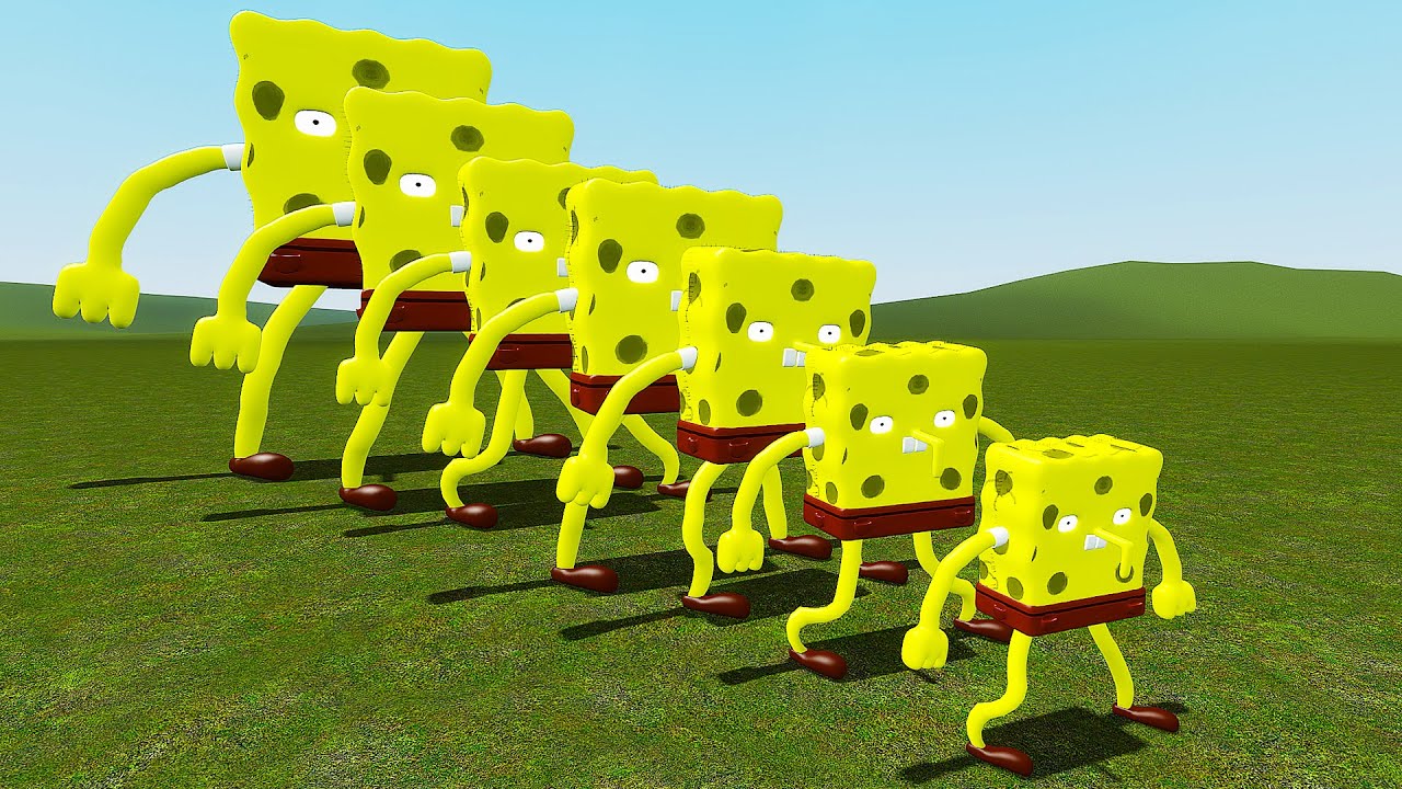 Big & Small SpongeBob 3D Sanic Clones Memes in Garry's Mod - YouTube