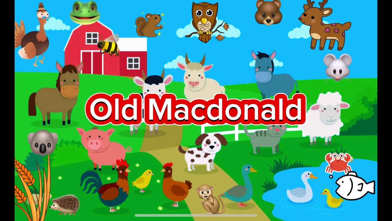 Old Macdonald had a farm nursery rhymes wheels on the bus learning ...