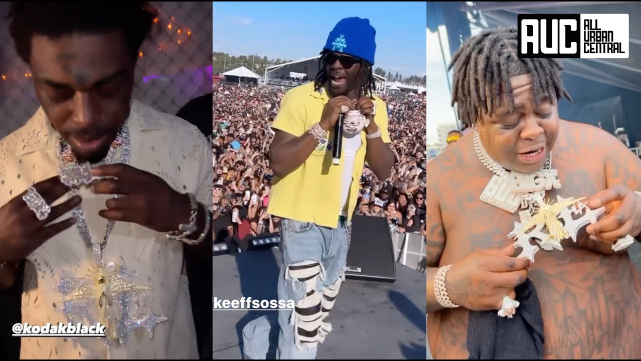 Rappers React To Getting Free Diamond Chains At Rolling Loud Kodak ...