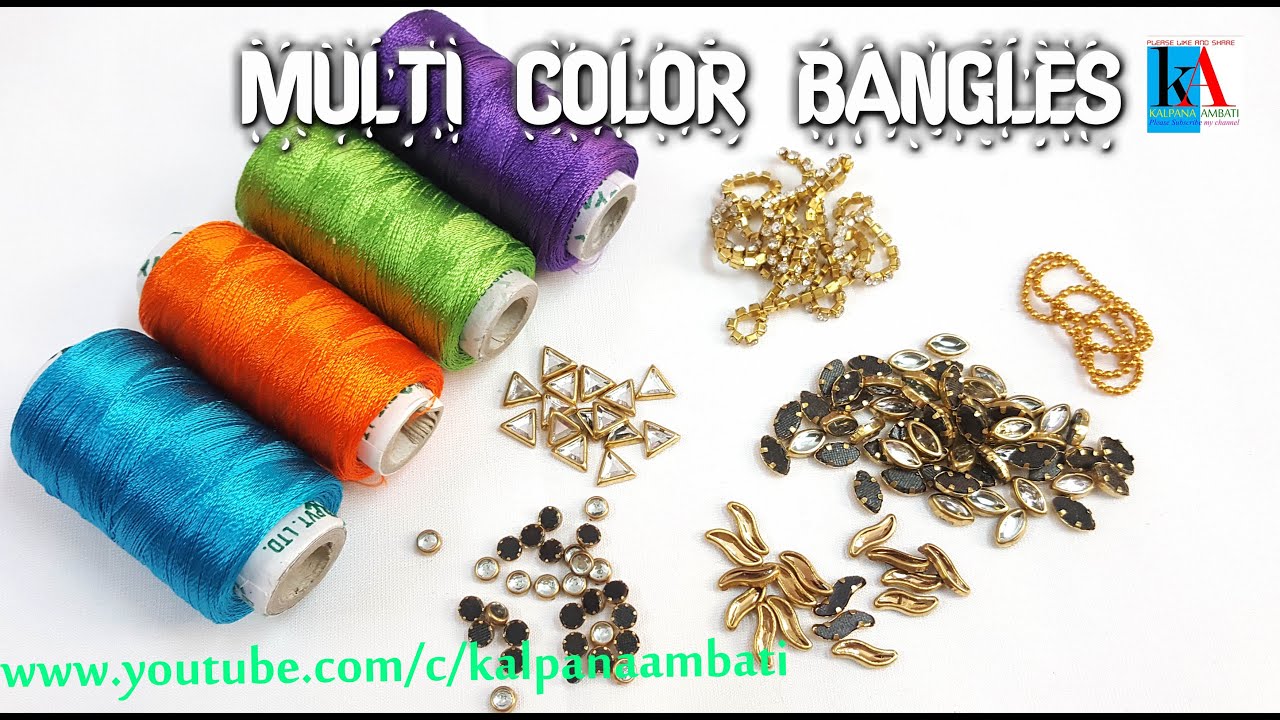 Different Multi-color Silk Thread Bangles sets making at home // How to ...