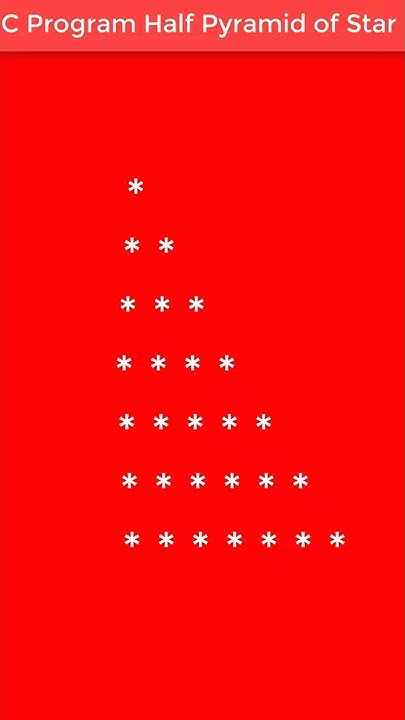 C Program Half Pyramid of Stars | Right Triangle Star Pattern #shorts ...
