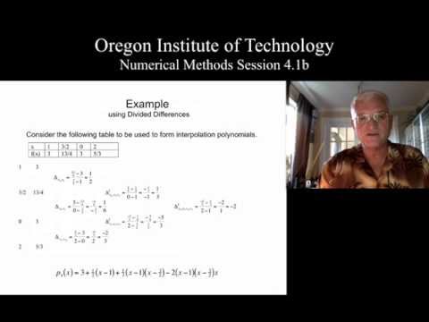 OIT Math 451 session 4.1b part 2: Newton Interpolation 2 of 2 - YouTube