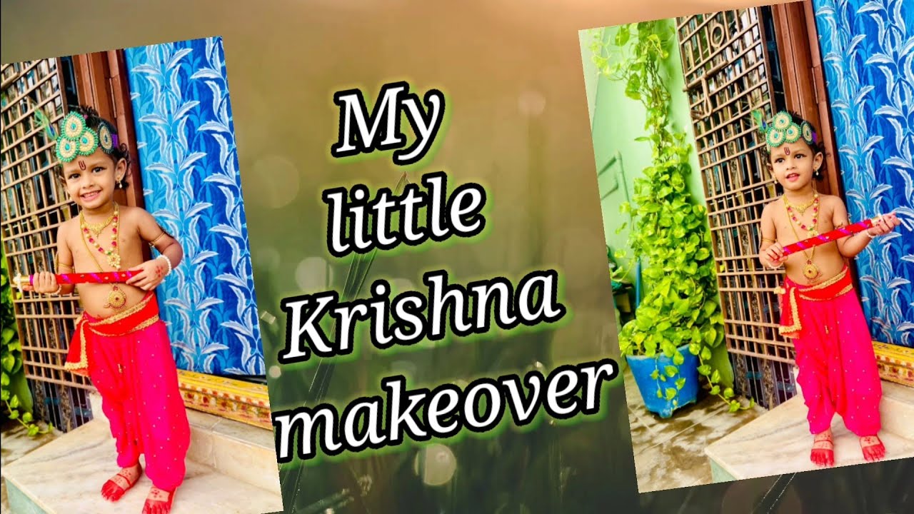 Little Krishna makeup||Krishna makeover for kids - YouTube