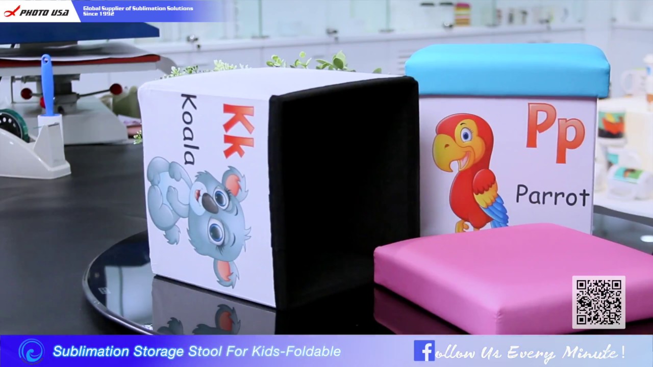 Sublimation Storage Stool For Kids Foldable - Photo USA - YouTube