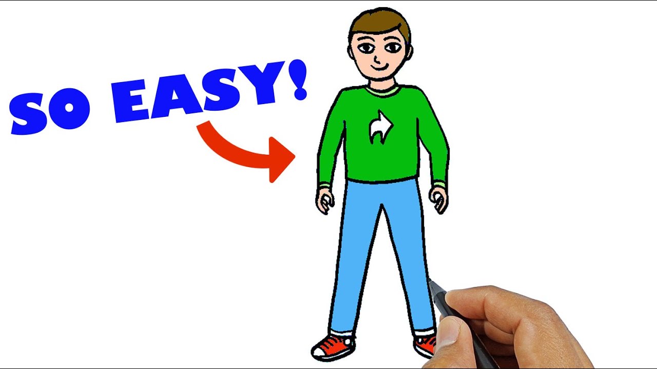 How to draw a person for beginners step by step easy easy version ...
